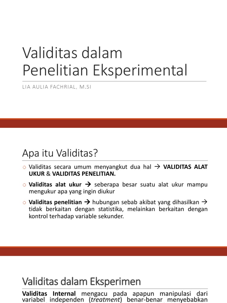 Validitas Dalam Penelitian Eksperimen Pdf 4307