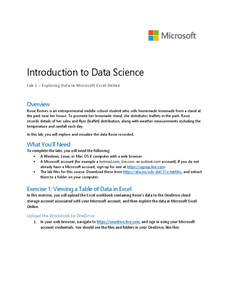Data Science Lab: Excel Data Exploration | PDF | Microsoft Excel ...
