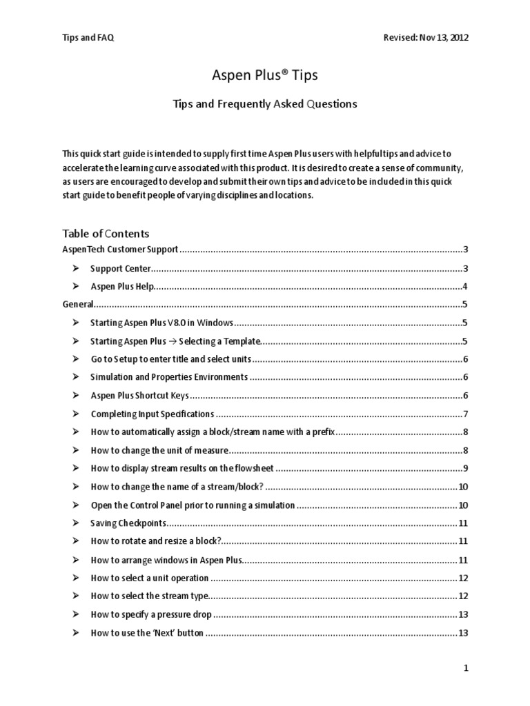 Complete ASPEN PLUS Simulation Guide. | PDF | Chemical Reactor ...