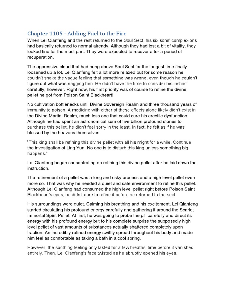 Chapter 1105 - Adding Fuel To The Fire | PDF | Nature