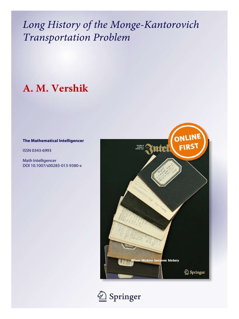 Long - History of Monge Problem 11p | PDF | Measure (Mathematics ...