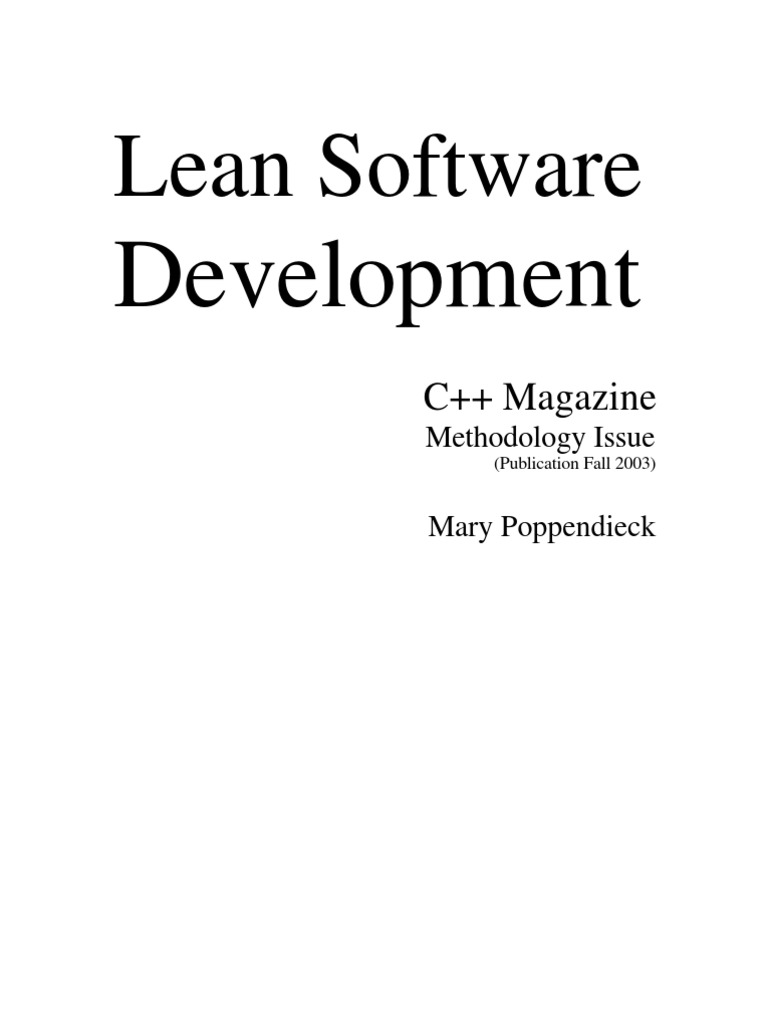 Lean Software Development | PDF | Software Development | Software