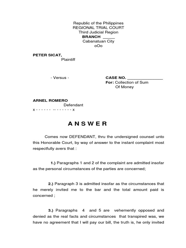 Assignment Answer | PDF | Damages | Complaint