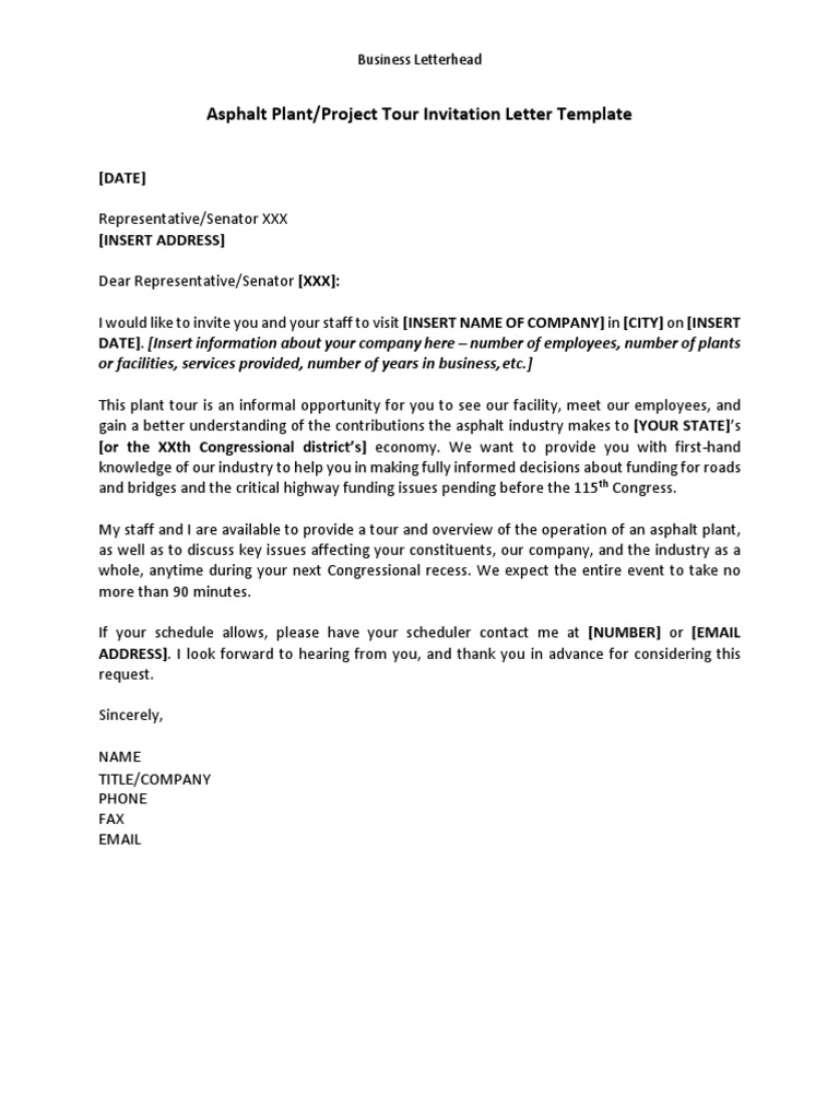 En Plant Tour Invitation | PDF | Business