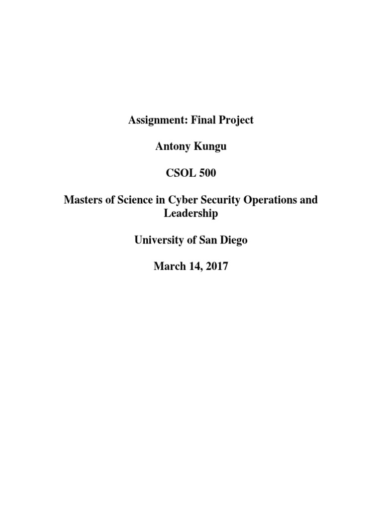 Antony Kungu - Final Project Assignment | PDF | Access Control | Computer Security