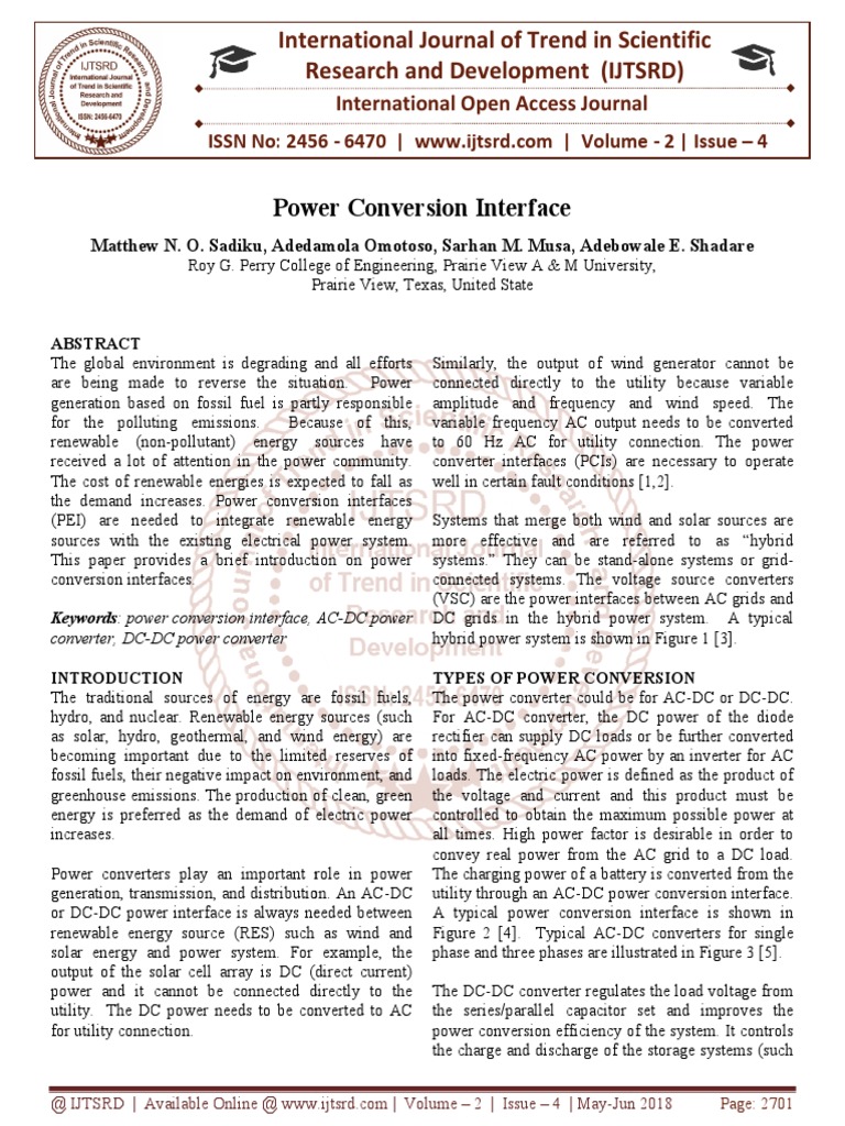 Power Conversion Interface Pdf Direct Current Power Electronics