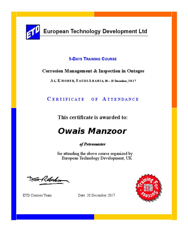 ETD Training (Inspection in Outages) | PDF