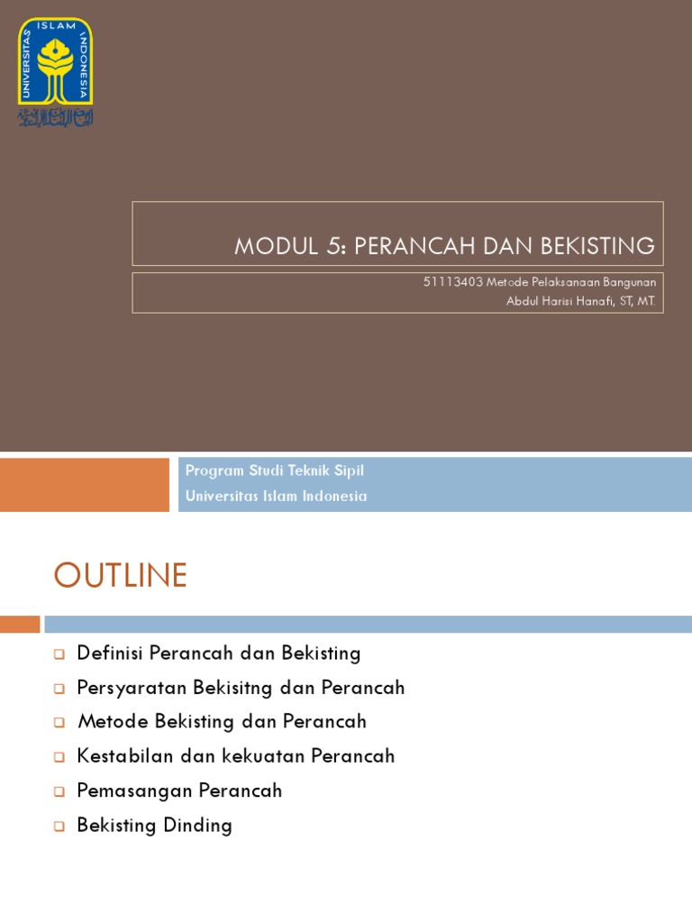 Modul 5 Metode Perancah Dan Bekisting Beton | PDF