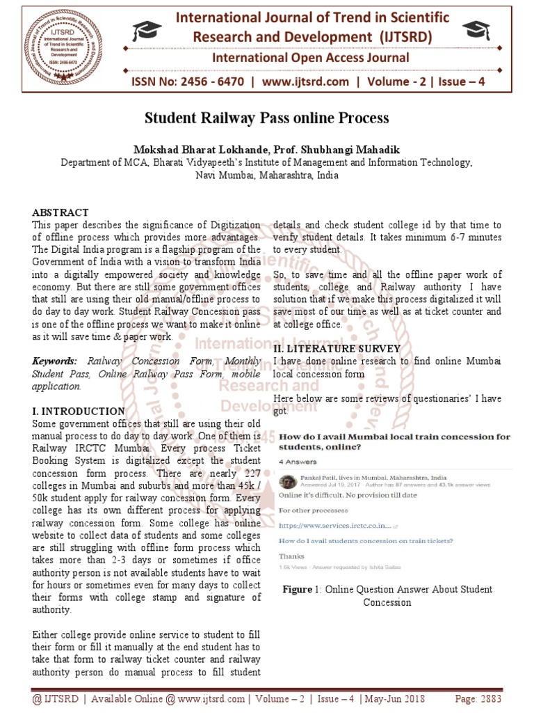 Student Railway Pass Online Process | PDF | Online And Offline ...