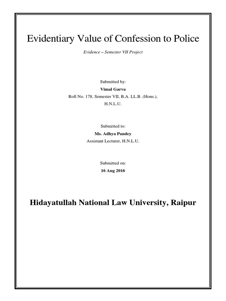 Admissibility of Police Confessions | PDF | Confession (Law) | Arrest