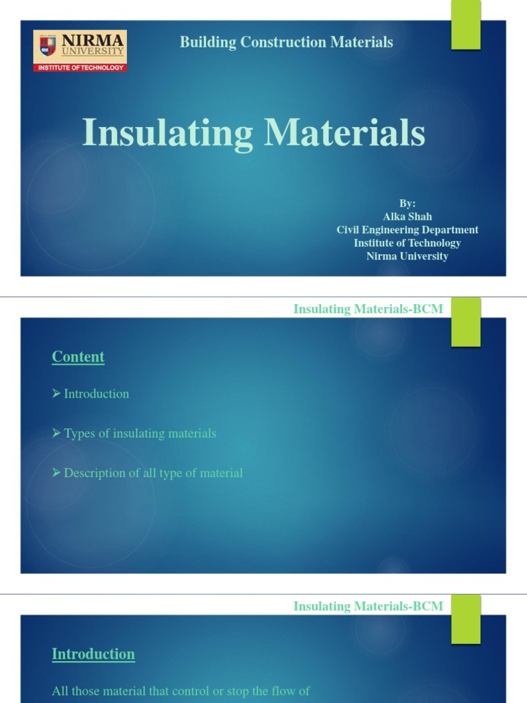 Insulating Materials PDF | Download Free PDF | Thermal Insulation ...