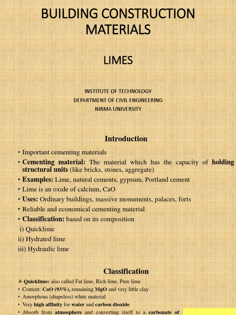 Limes PDF | PDF | Mortar (Masonry) | Cement