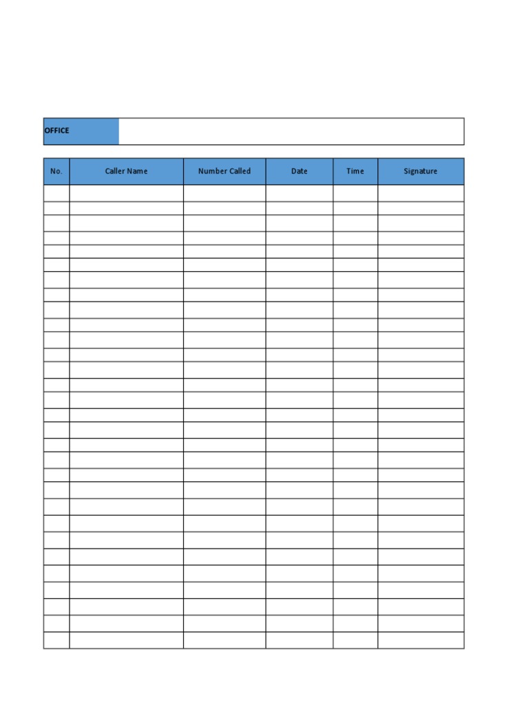 Long Distance Log Sheet | PDF