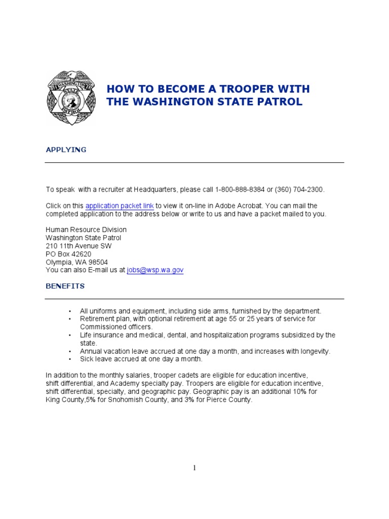 How To Become A Trooper With The Washington State Patrol: Applying ...