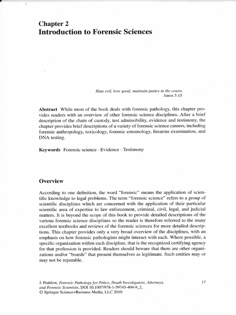 Handout 1 - Intro To Forensic Sciences | PDF | Fingerprint | Gene