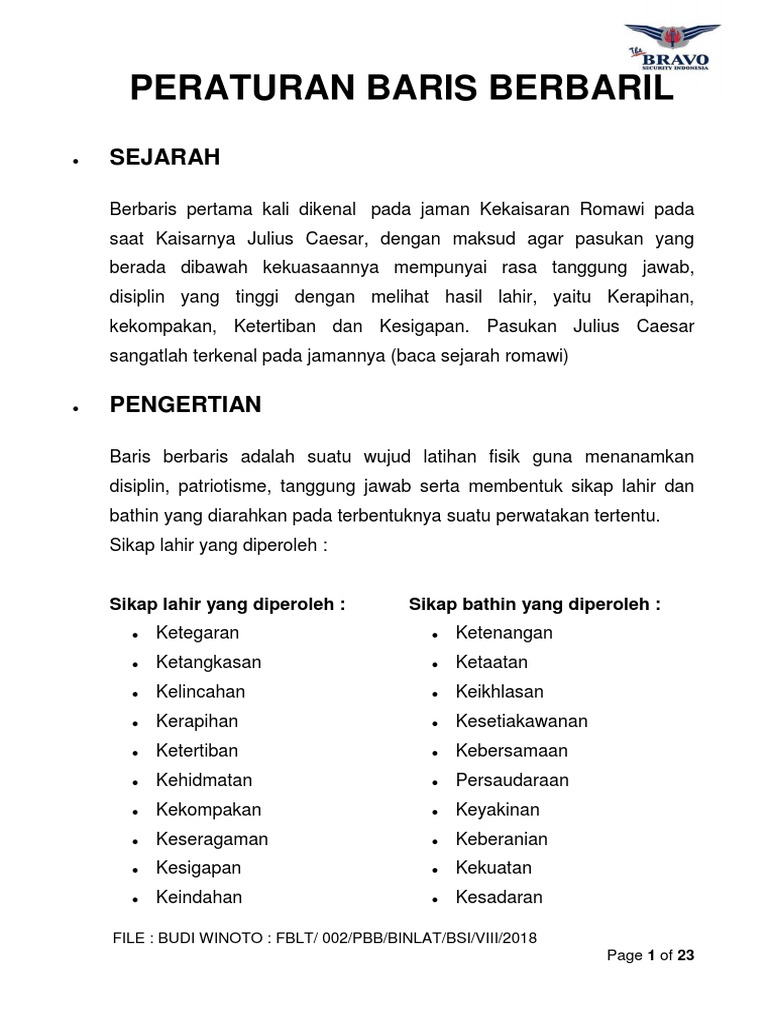 Peraturan Baris Berbaris | PDF