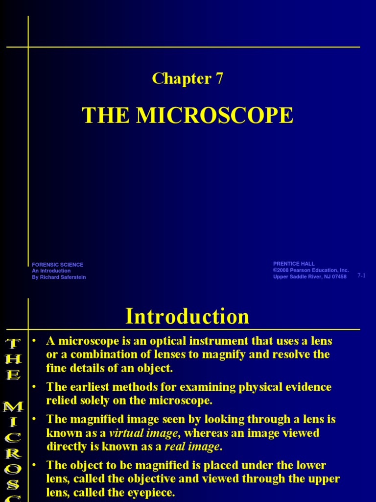 Forensics Chapter 7 | PDF | Lens (Optics) | Microscope