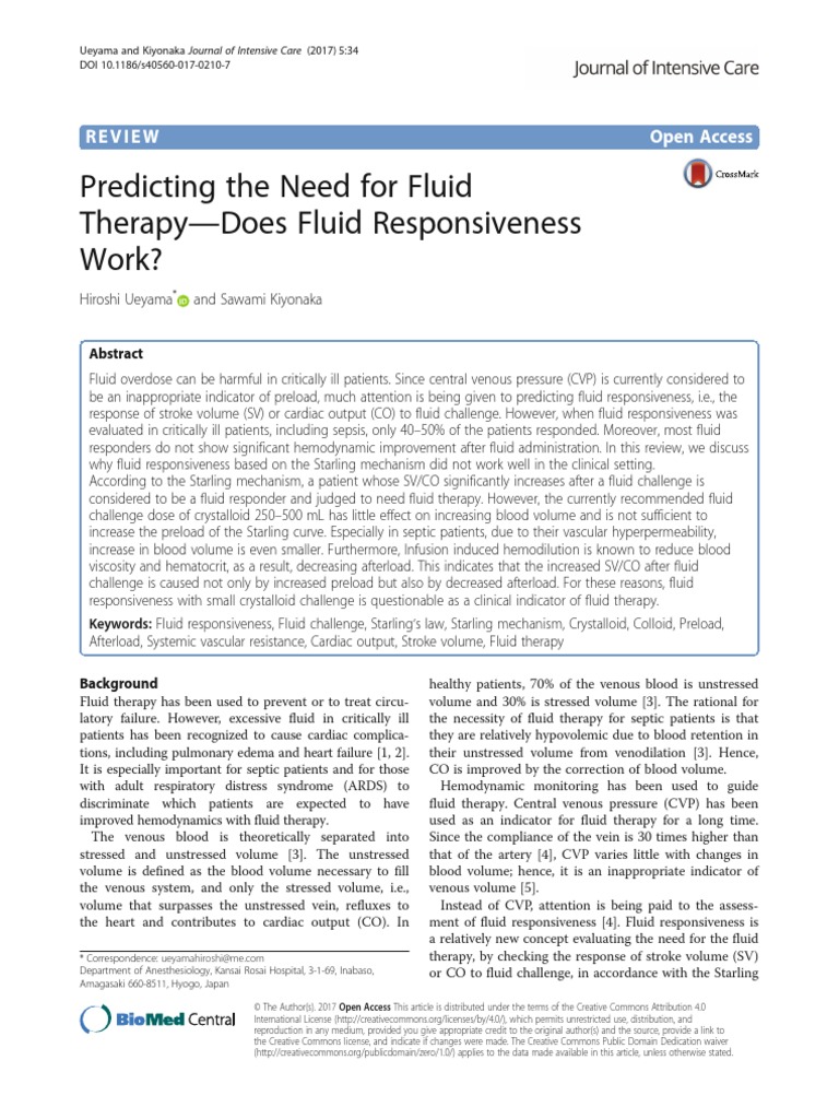 Journal of Fluid Management | PDF | Sepsis | Blood Pressure