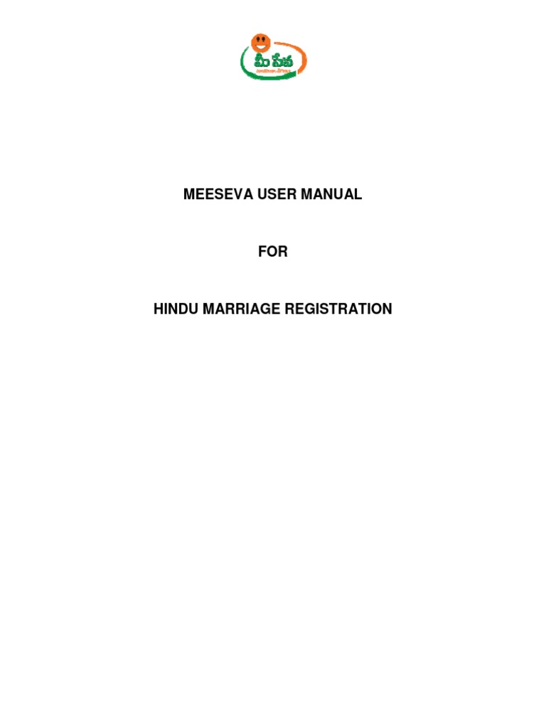 MEESEVA User Manual For DEPT - Hindu Marriage Registration Ver 1.0 PDF ...