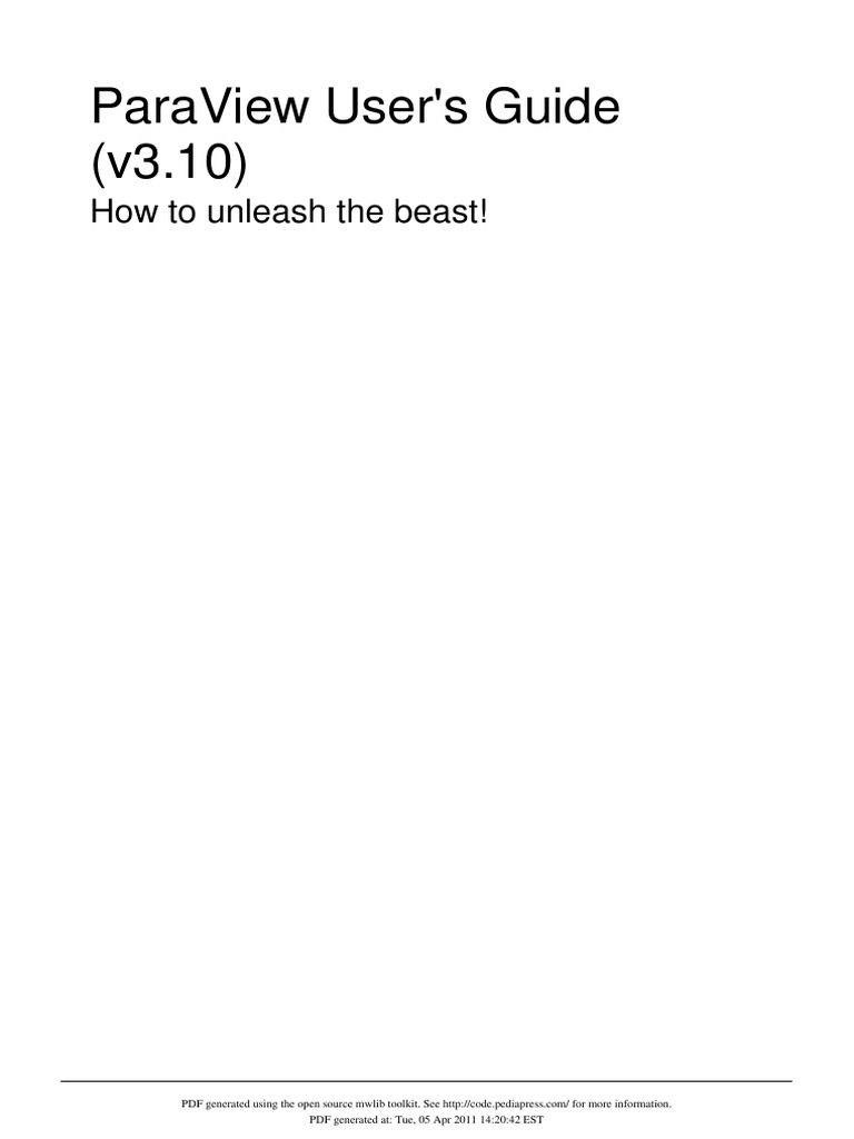 ParaView User's Guide v3.10 PDF | PDF | Graphical User Interfaces | 3 D ...