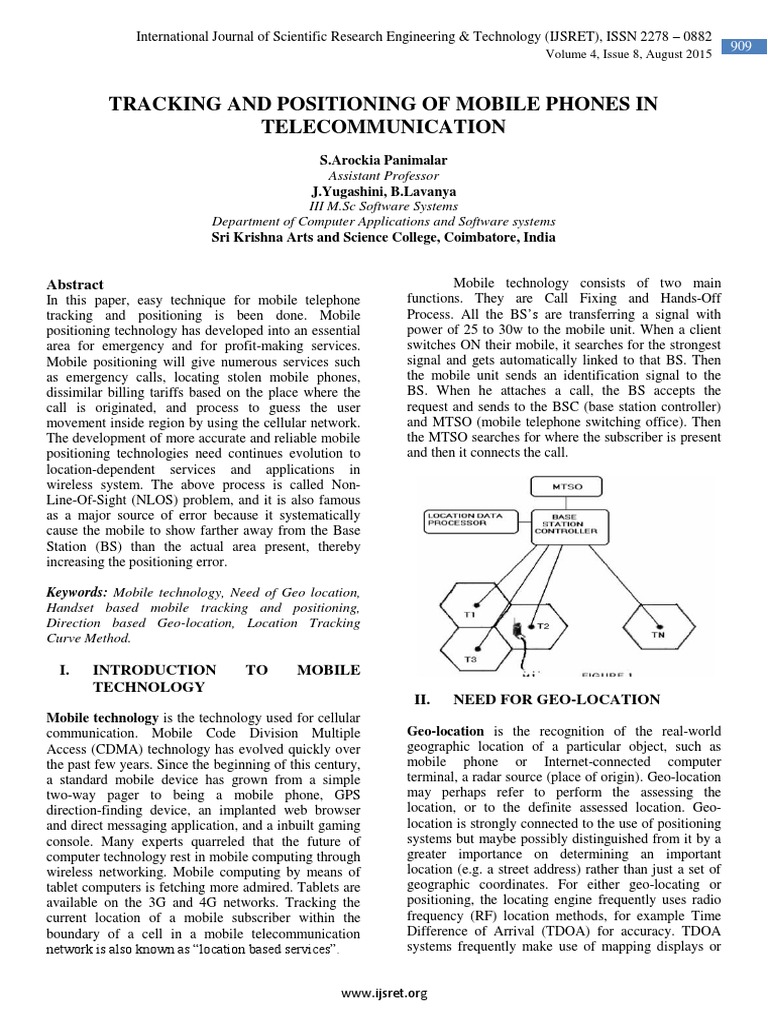Tracking and Positioning of Mobile Phones in Telecommunication | PDF ...