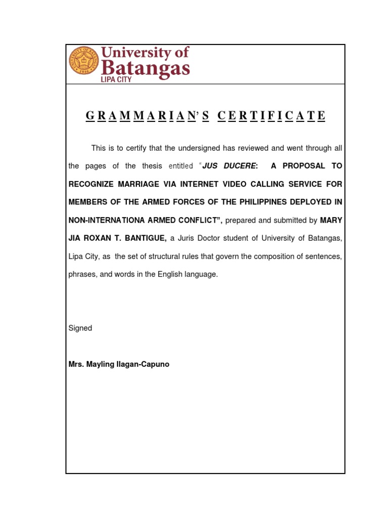 Grammarians Certificate | PDF