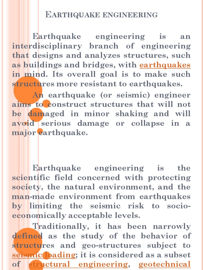 Earthquake Engineering Fundamentals | PDF | Earthquake Engineering ...