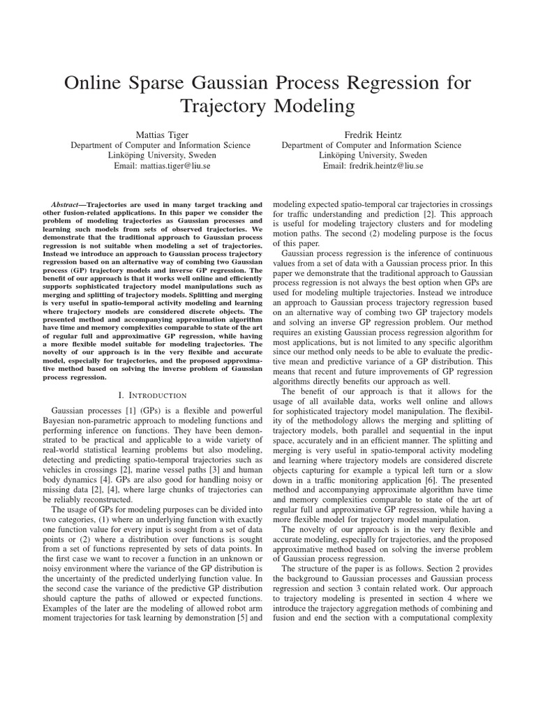FUSION 2015 Online Sparse Gaussian | PDF | Normal Distribution ...
