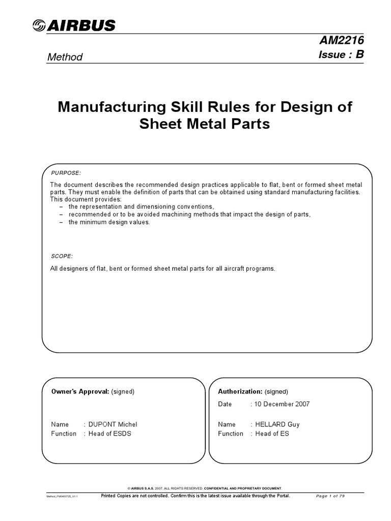 Manufacturing Skill Rules For Sheetmetal Parts | PDF | Sheet Metal | Design