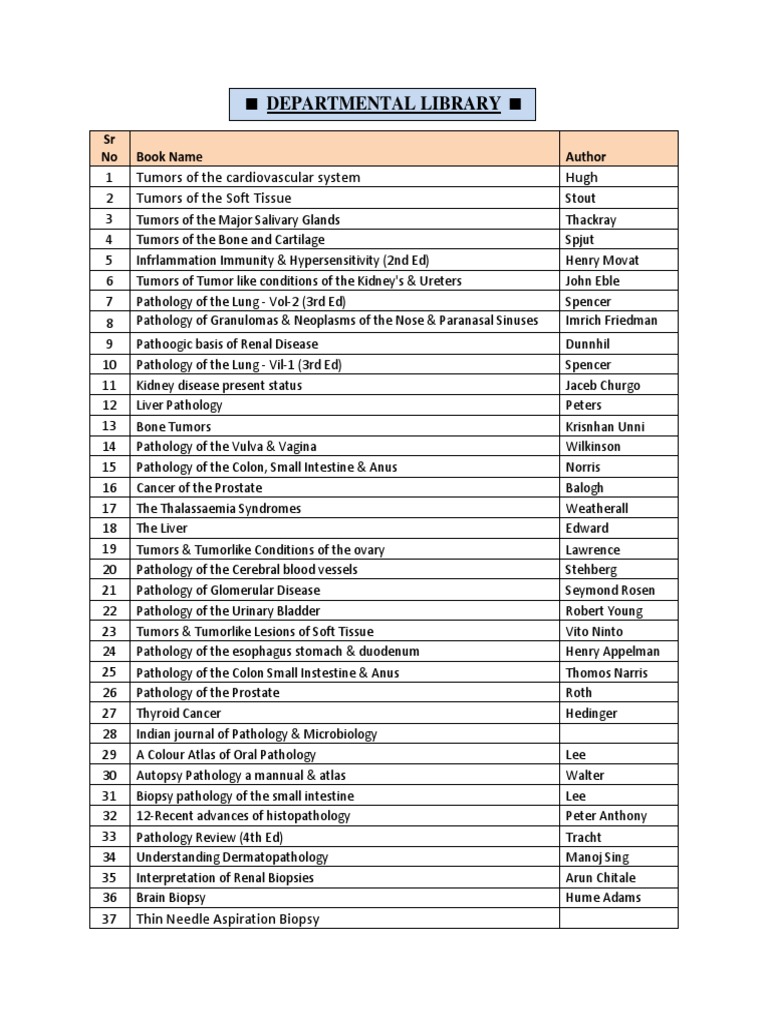 10 Departmental Library | PDF | Cytopathology | Pathology