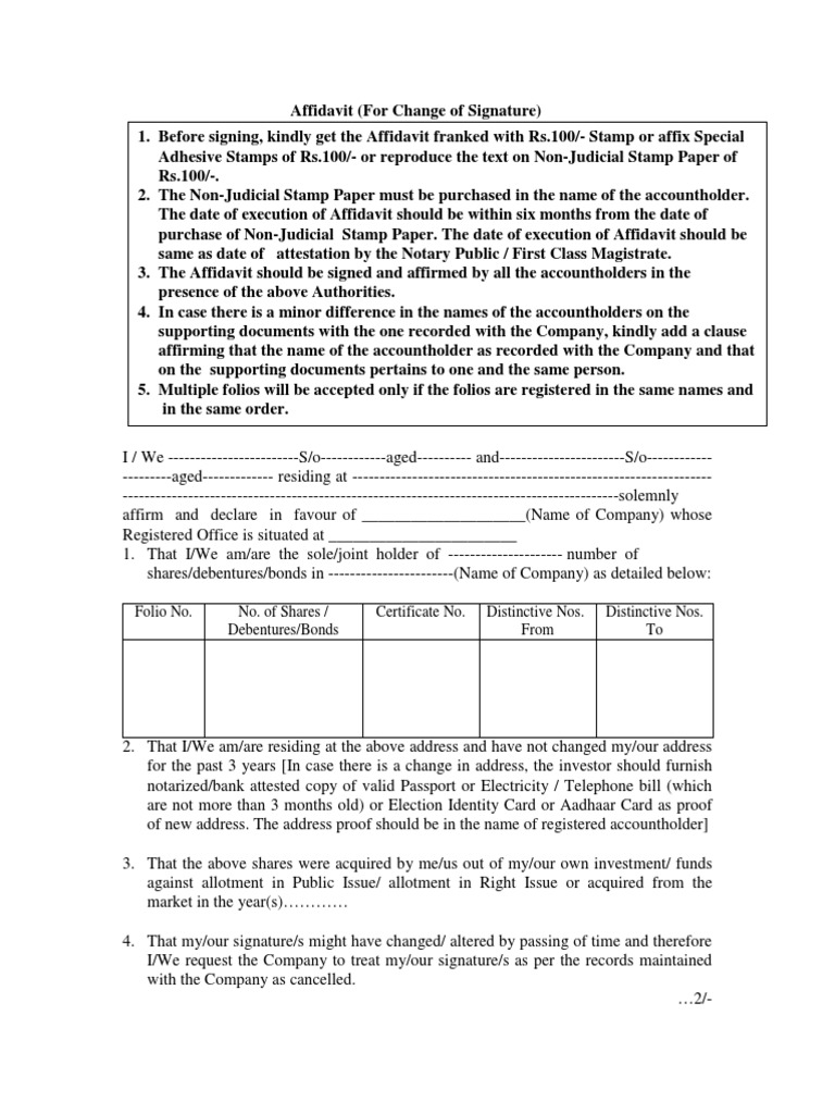 Affidavit For Change of Name | PDF | Notary Public | Affidavit