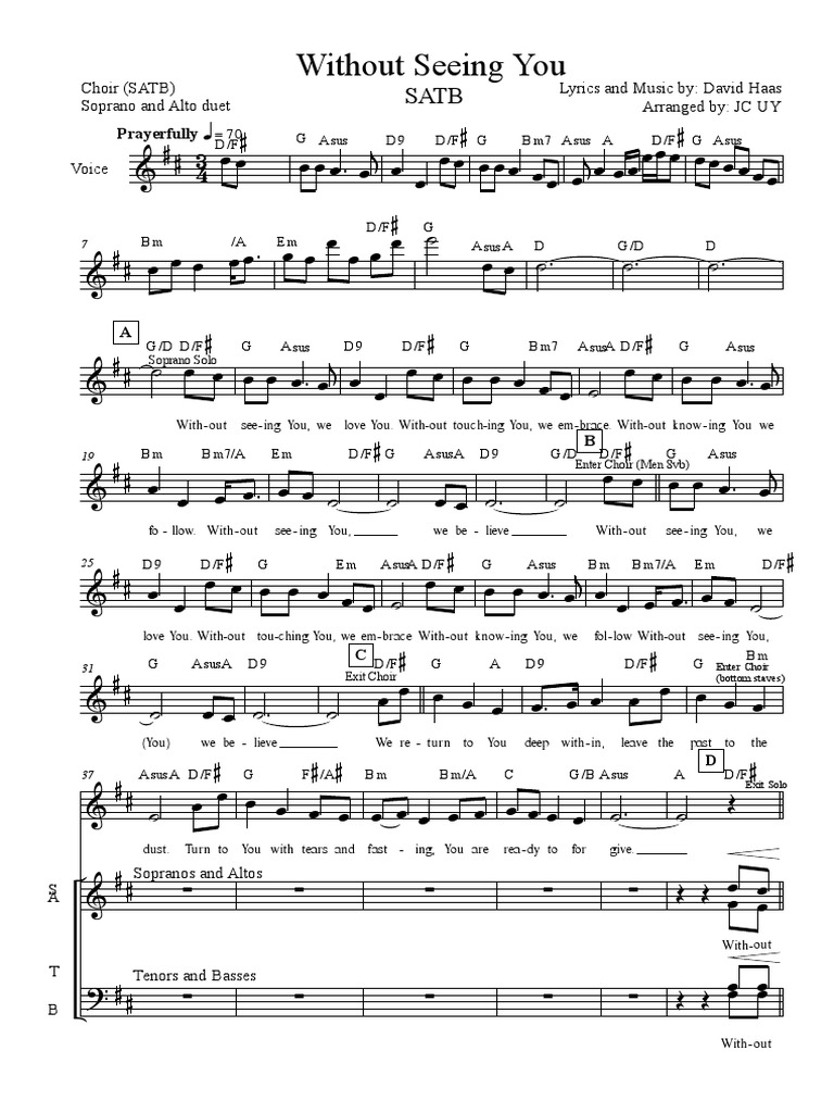 Without Seeing You SATB PDF | PDF
