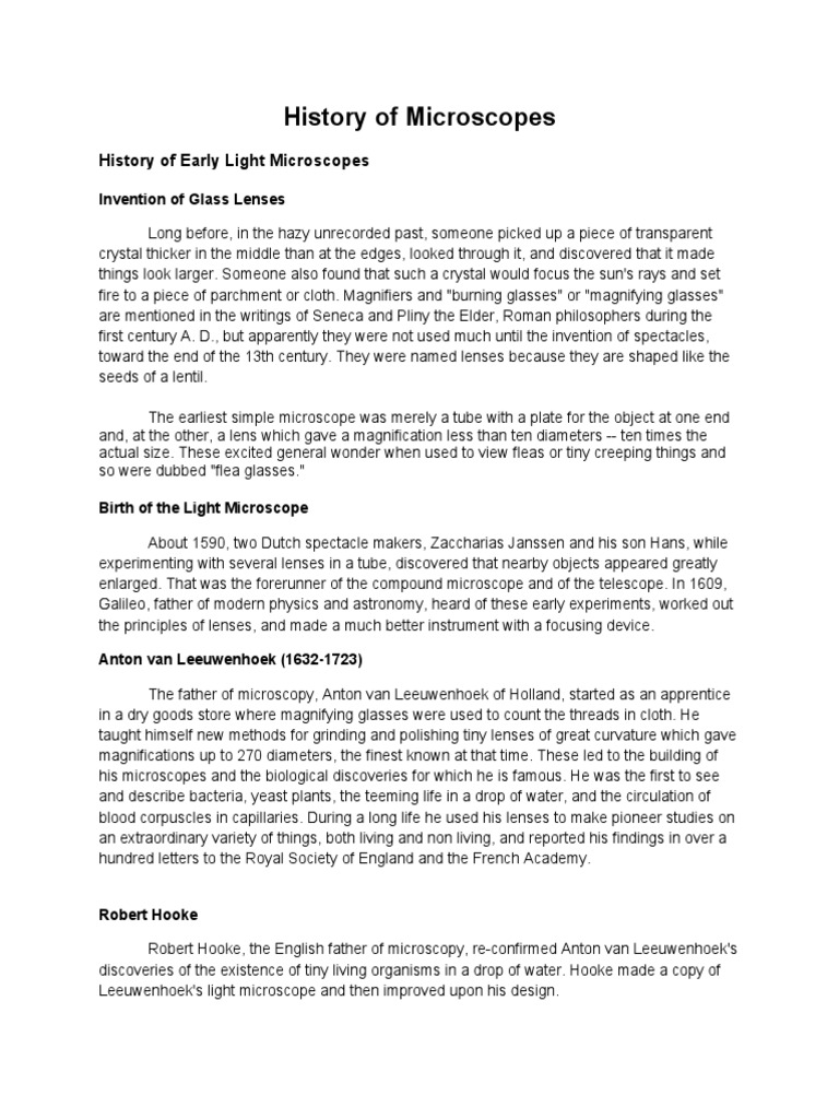 History of Early Light Microscopes | PDF | Glycolysis | Adenosine ...