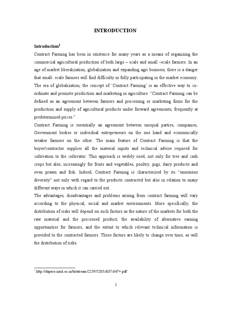 Contract Farming | PDF | Agriculture | Monopoly