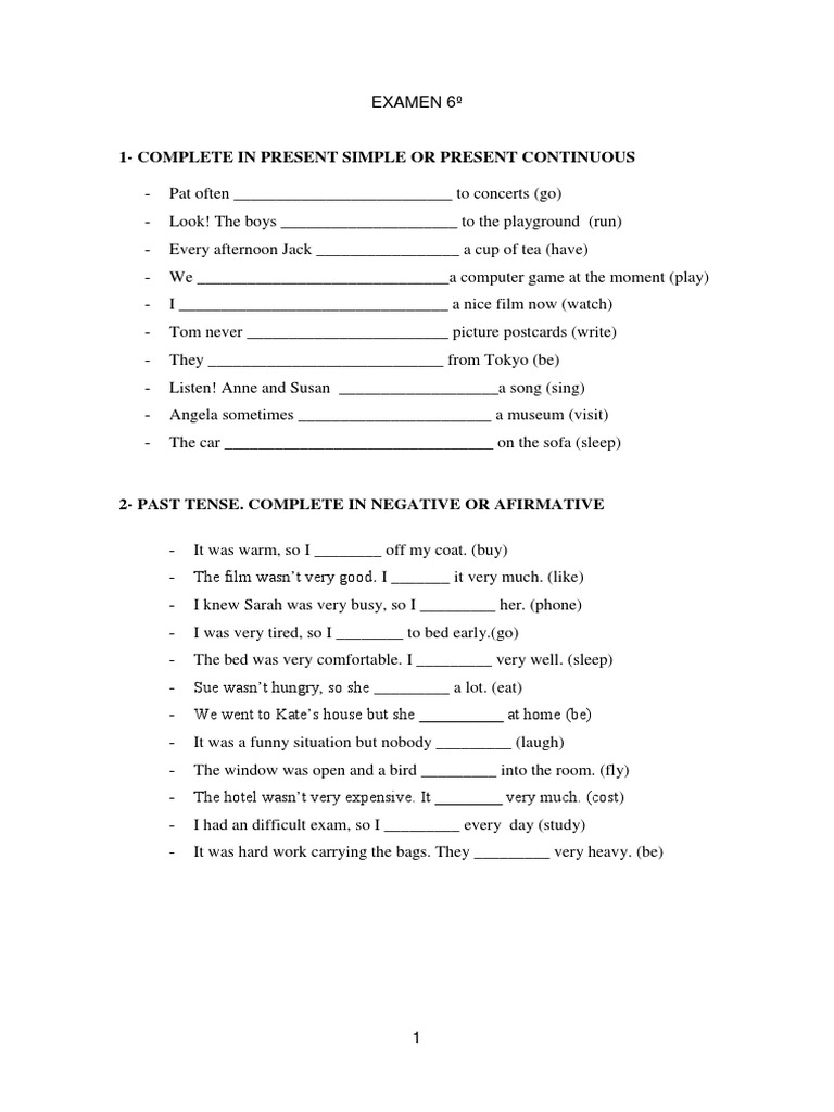 Exam 6th Grade English Test | PDF | Morphology | Languages
