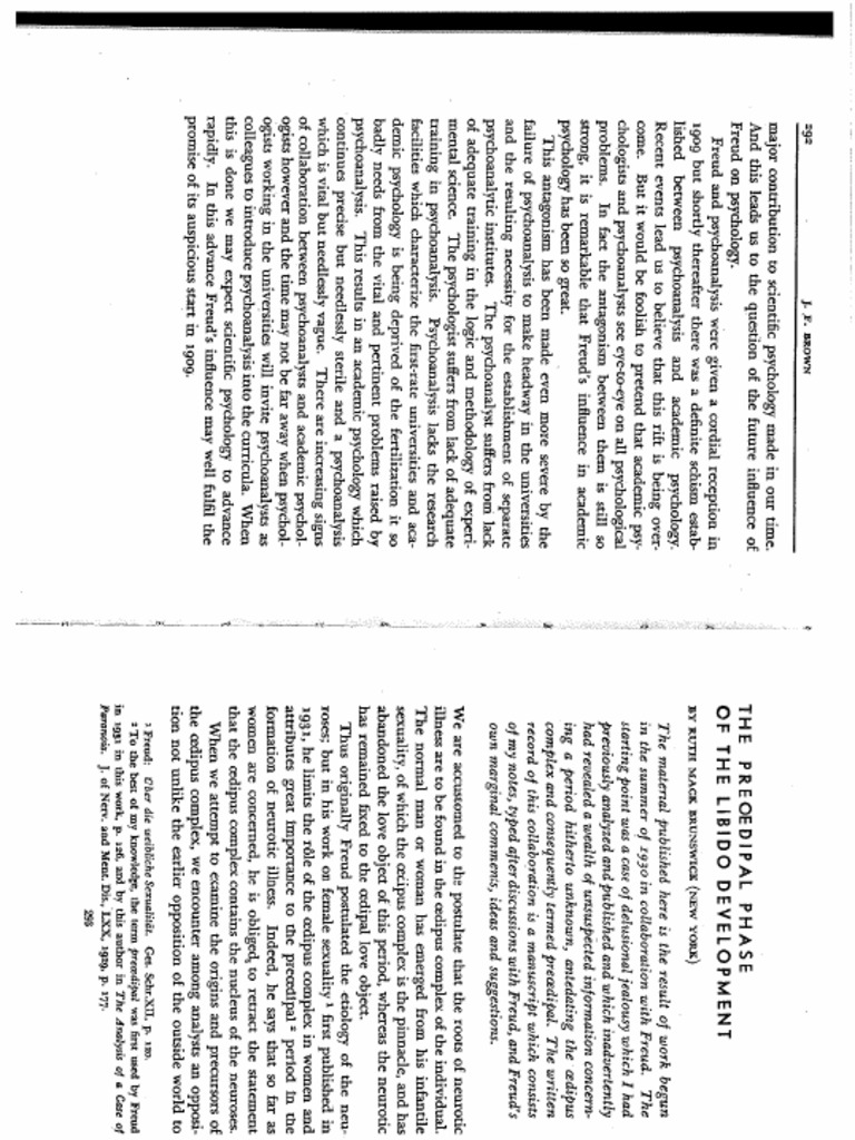 Brunswick Ruth Mack. The Pre Oedipal Phase of Libido Development ...