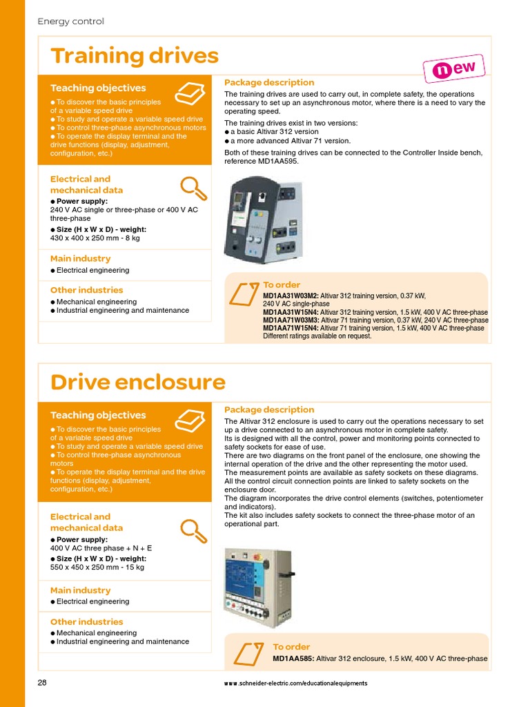 Training Drives and Enclosure for Operating Variable Speed Drives and ...