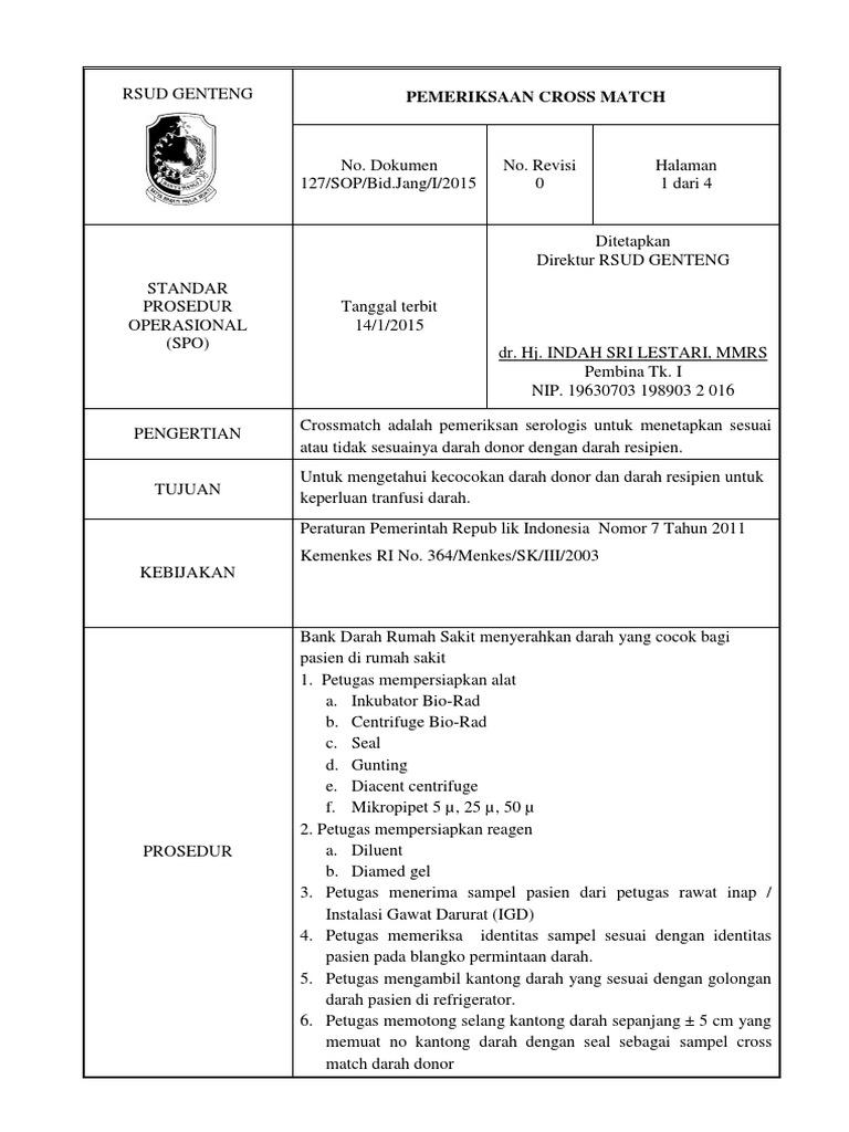 127 SOP Cross Match | PDF