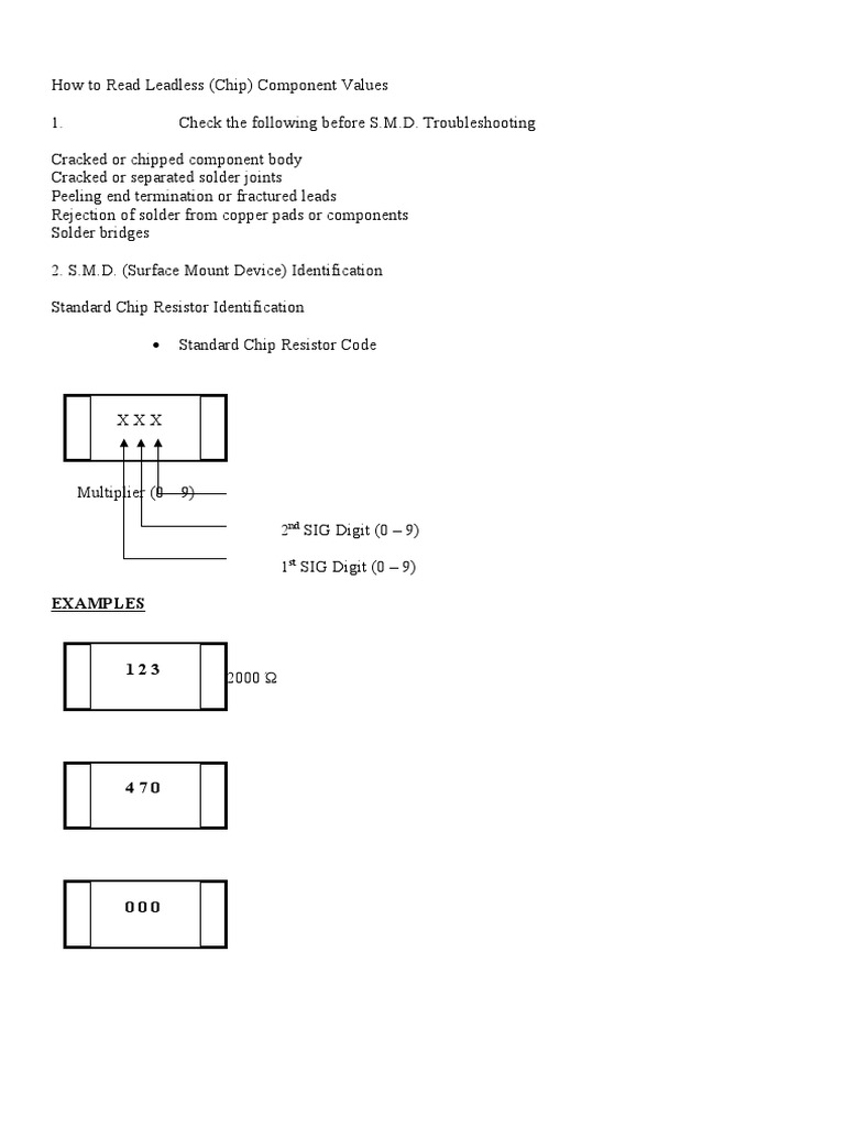 How To Read Leadless SMD Components | PDF