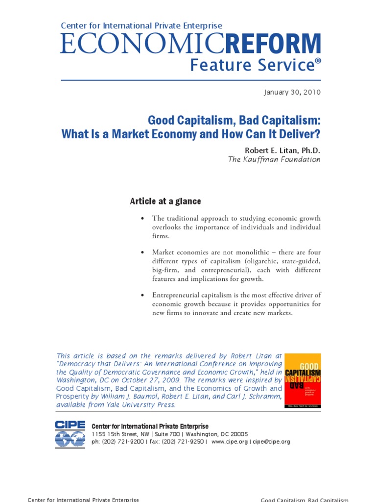 Good Capitalism, Bad Capitalism | PDF | Capitalism | Entrepreneurship