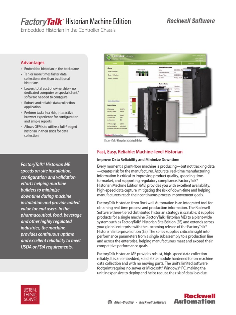 FactoryTalk Historian ME - Product Profile | PDF | Embedded System ...