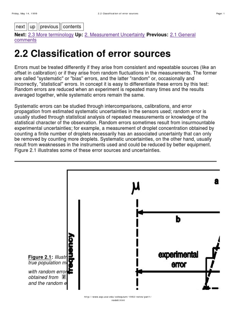 Classification of Error Sources PDF | PDF | Observational Error | Experiment