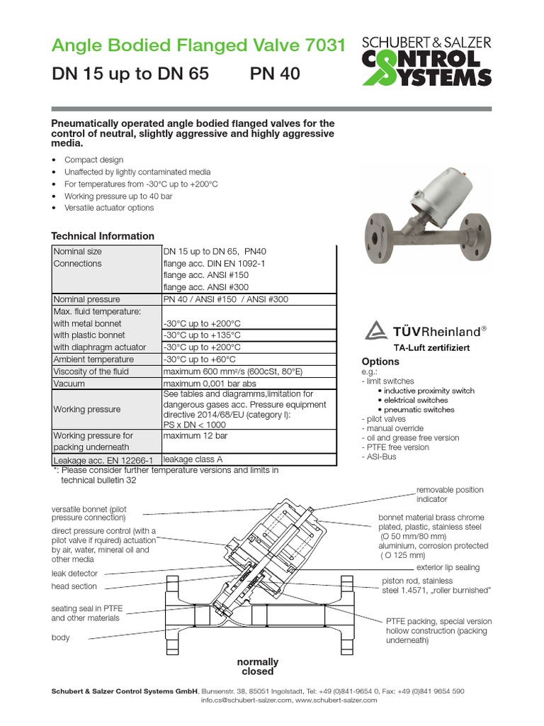 7031 - Data Sheet | PDF | Valve | Mechanical Engineering
