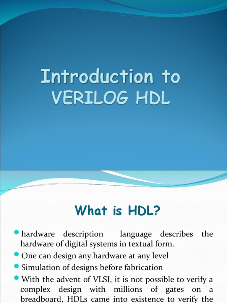VERILOG HDL - Tutorial, PPT Format | PDF | Hardware Description Language | Technical Communication