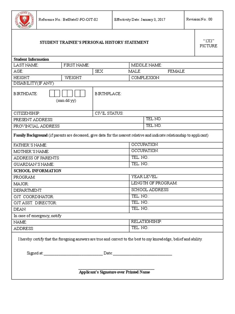 Personal History | PDF