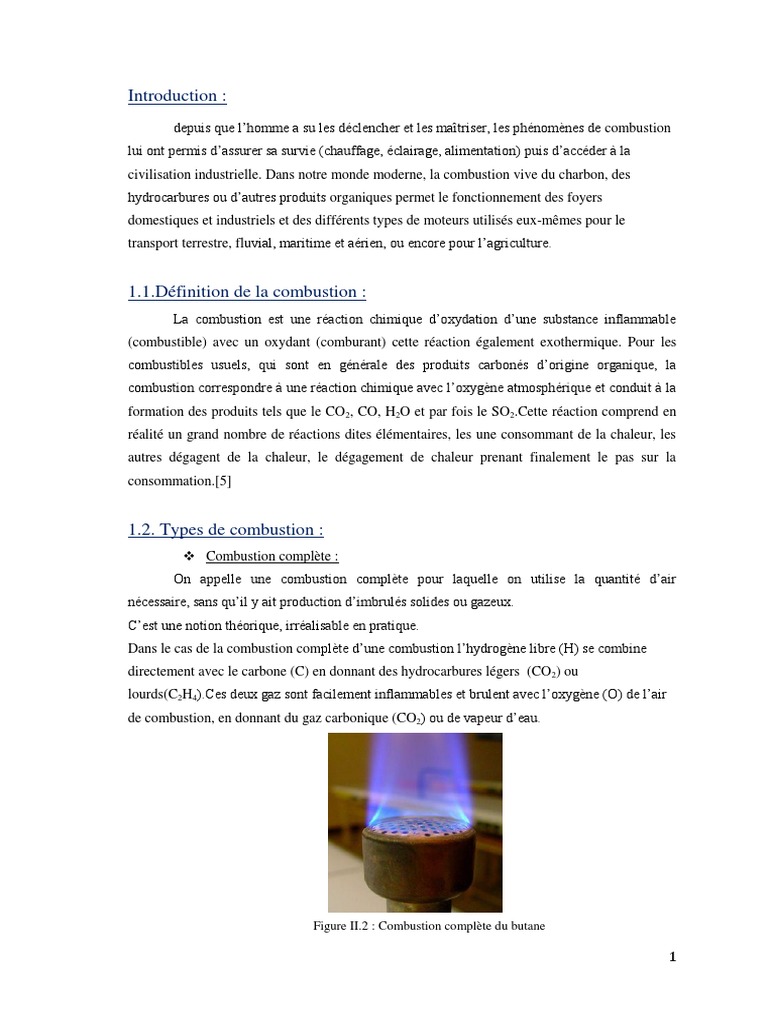 Types de combustion et leurs caractéristiques | PDF | La combustion ...