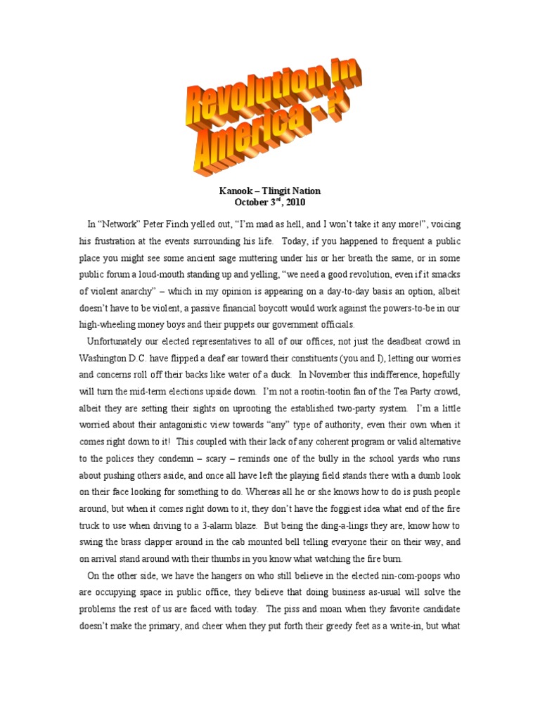 10-03-2010 Revolution in America | PDF | Emergency Economic ...