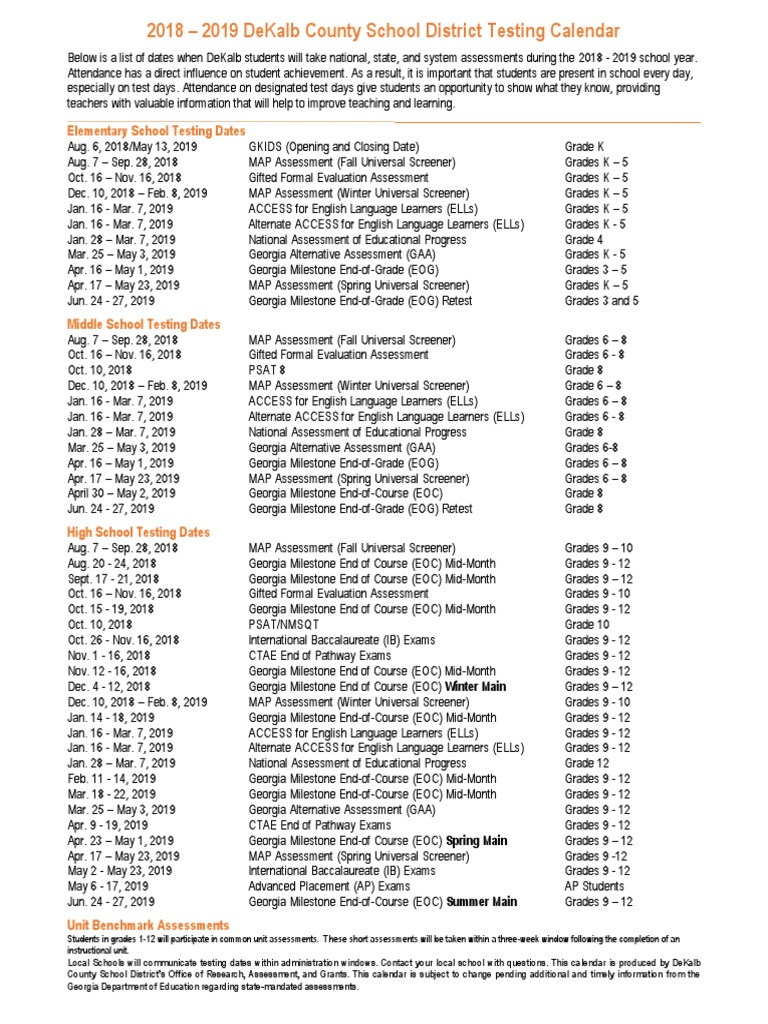 Assessment Calendar | Download Free PDF | Advanced Placement ...