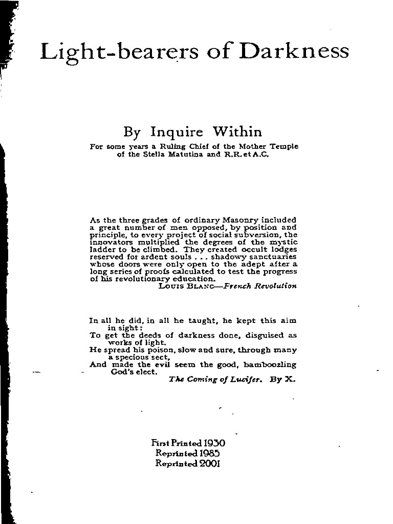 Stoddard Christina M - Light-Bearers of Darkness.o | PDF | Illuminati ...