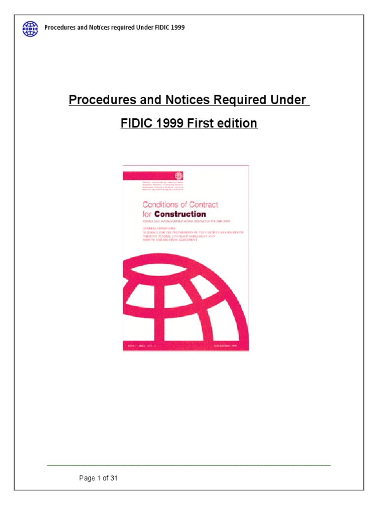 Flow Chart Under Fidic 1999 Pdf Bankruptcy General Contractor